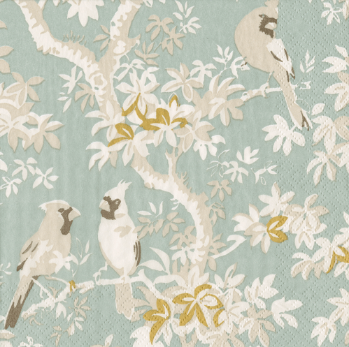 Songbirds Celadon Cocktail Napkins – Ultimate Gifts MS
