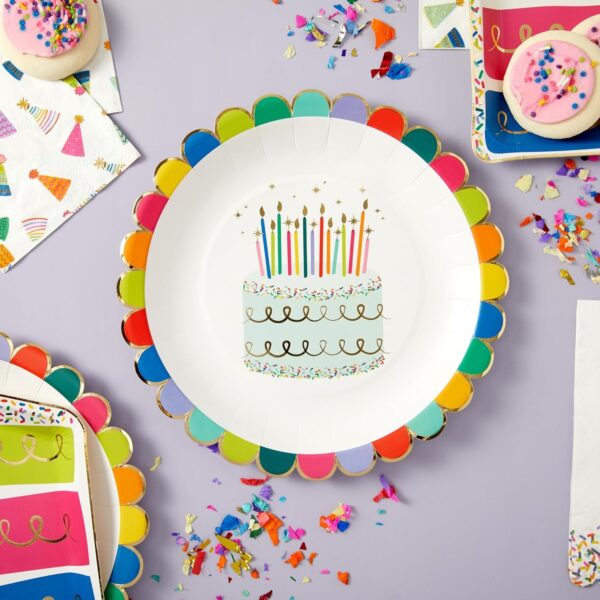 Sprinkle Birthday Scallop Edge Dinner Plate – Ultimate Gifts MS